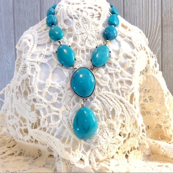 Nat Kent | Jewelry | Nat Kent Turquoise Colored Stone Necklace | Poshmark